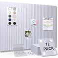 Large Felt Bulletin Board 48"x36"- 12 Pack Self-Adhesive Pin Tiles with ...