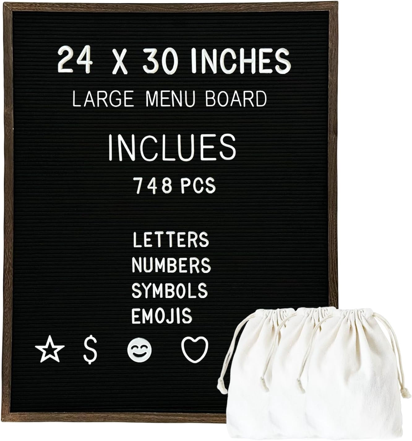 Large Felt Letter Board 24x30 Inch with 748 letters, Large Menu Board ...