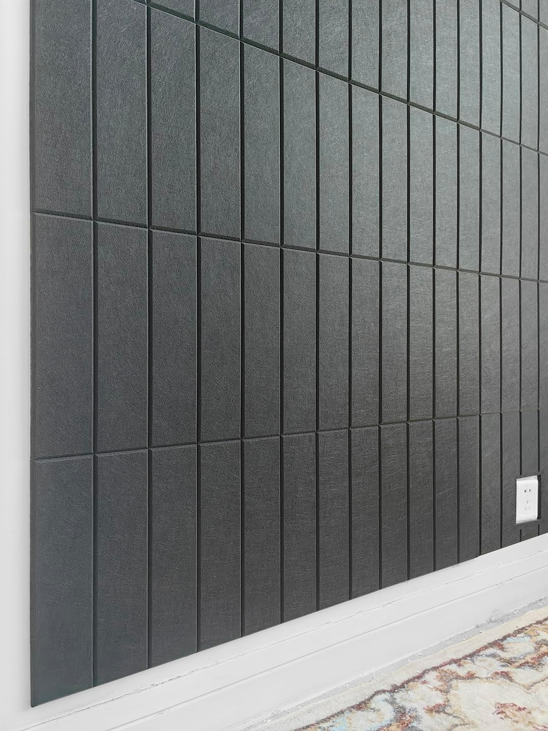 Large Felt Wall Board - 24 Pack Felt Wall Tiles with Safe Removable ...