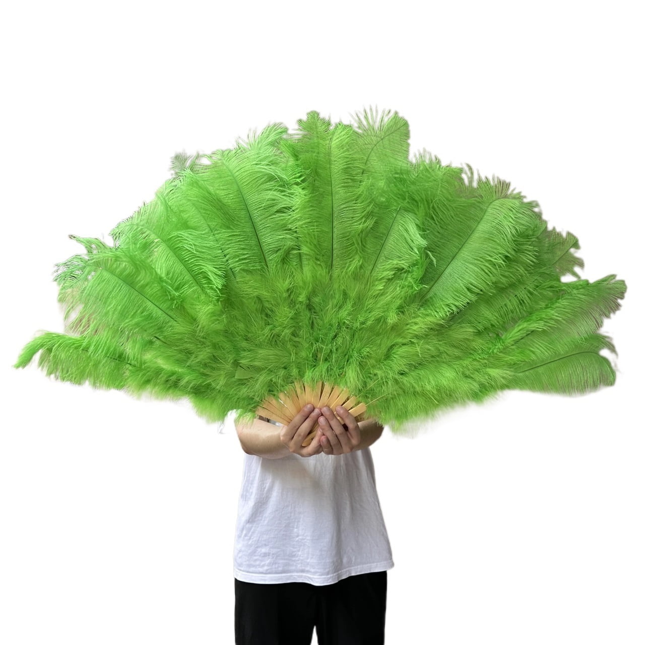 Large Femina Feather Fan Costume Folding Hand Fan Decorative FoldingFan ...