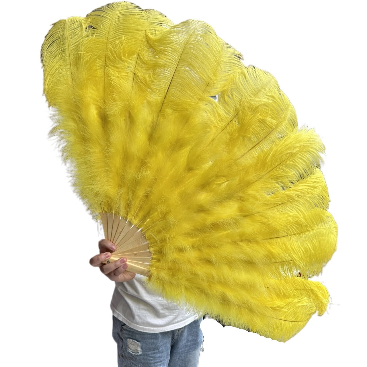 Large Femina Feather Fan Costume Folding Hand Fan Decorative FoldingFan ...