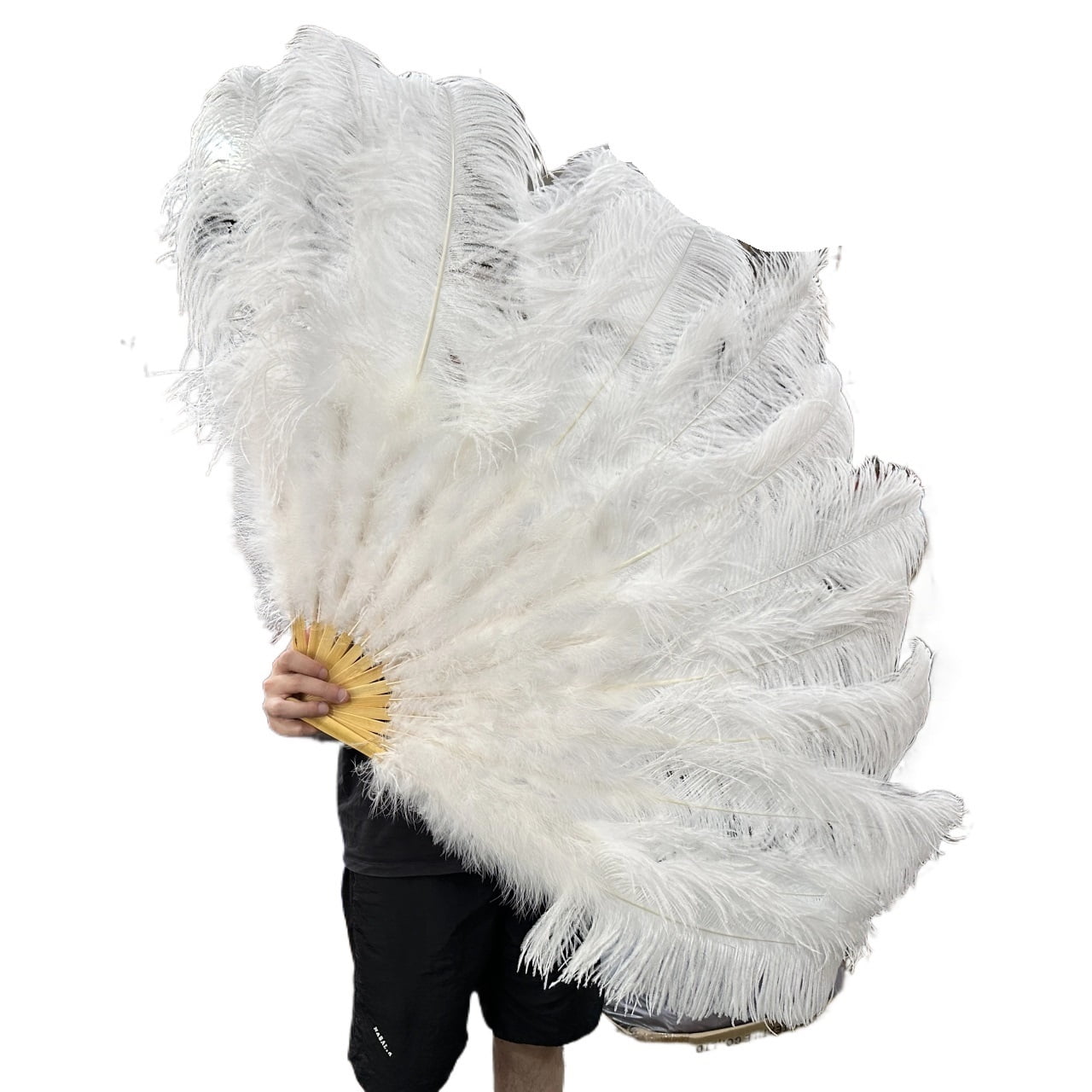 Large Femina Feather Fan Costume Folding Hand Fan Decorative FoldingFan ...
