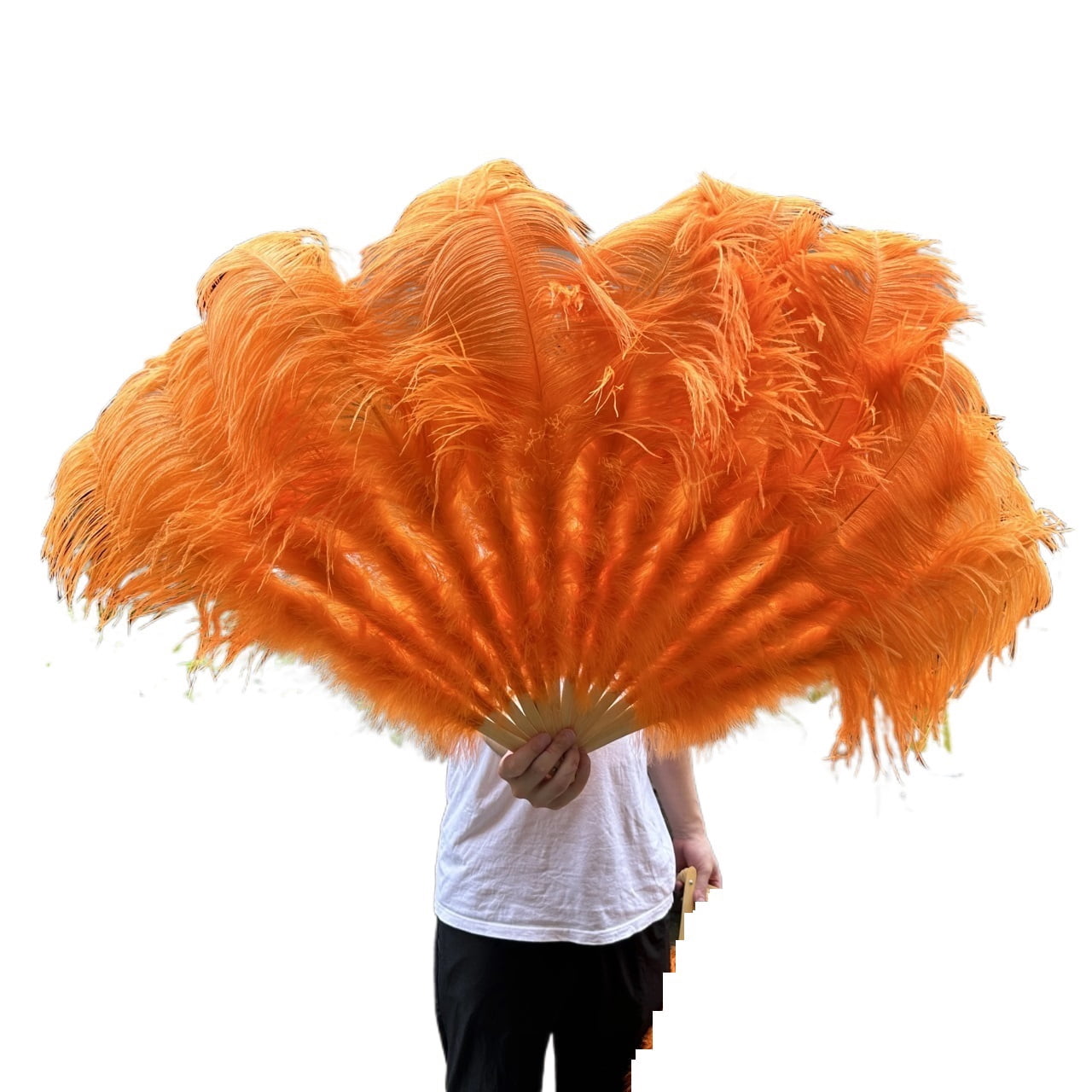 Large Femina Feather Fan Costume Folding Hand Fan Decorative FoldingFan ...