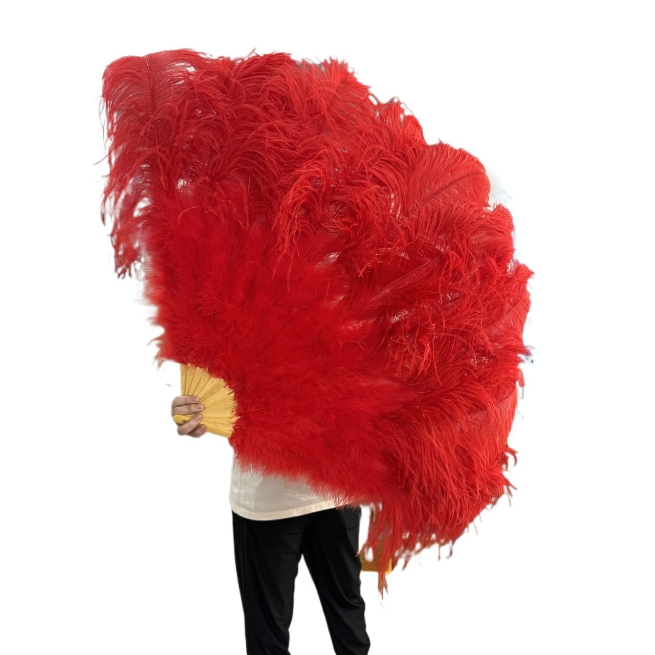 Large Femina Feather Fan Costume Folding Hand Fan Decorative FoldingFan ...