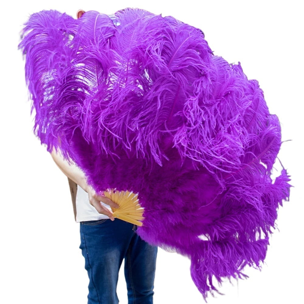 Large Femina Feather Fan Costume Folding Hand Fan Decorative FoldingFan ...