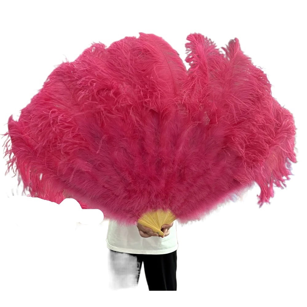 Large Femina Feather Fan Costume Folding Hand Fan Decorative FoldingFan ...