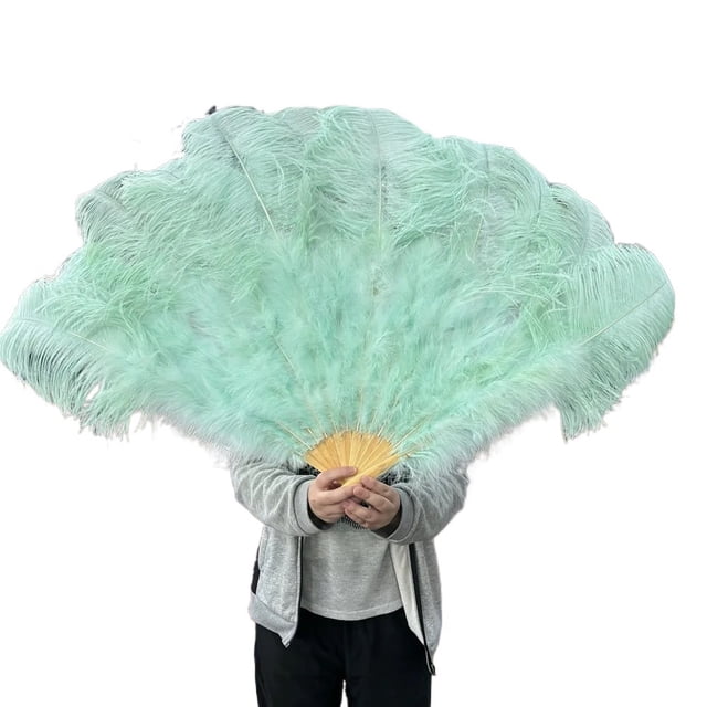 Large Femina Feather Fan Costume Folding Hand Fan Decorative FoldingFan ...