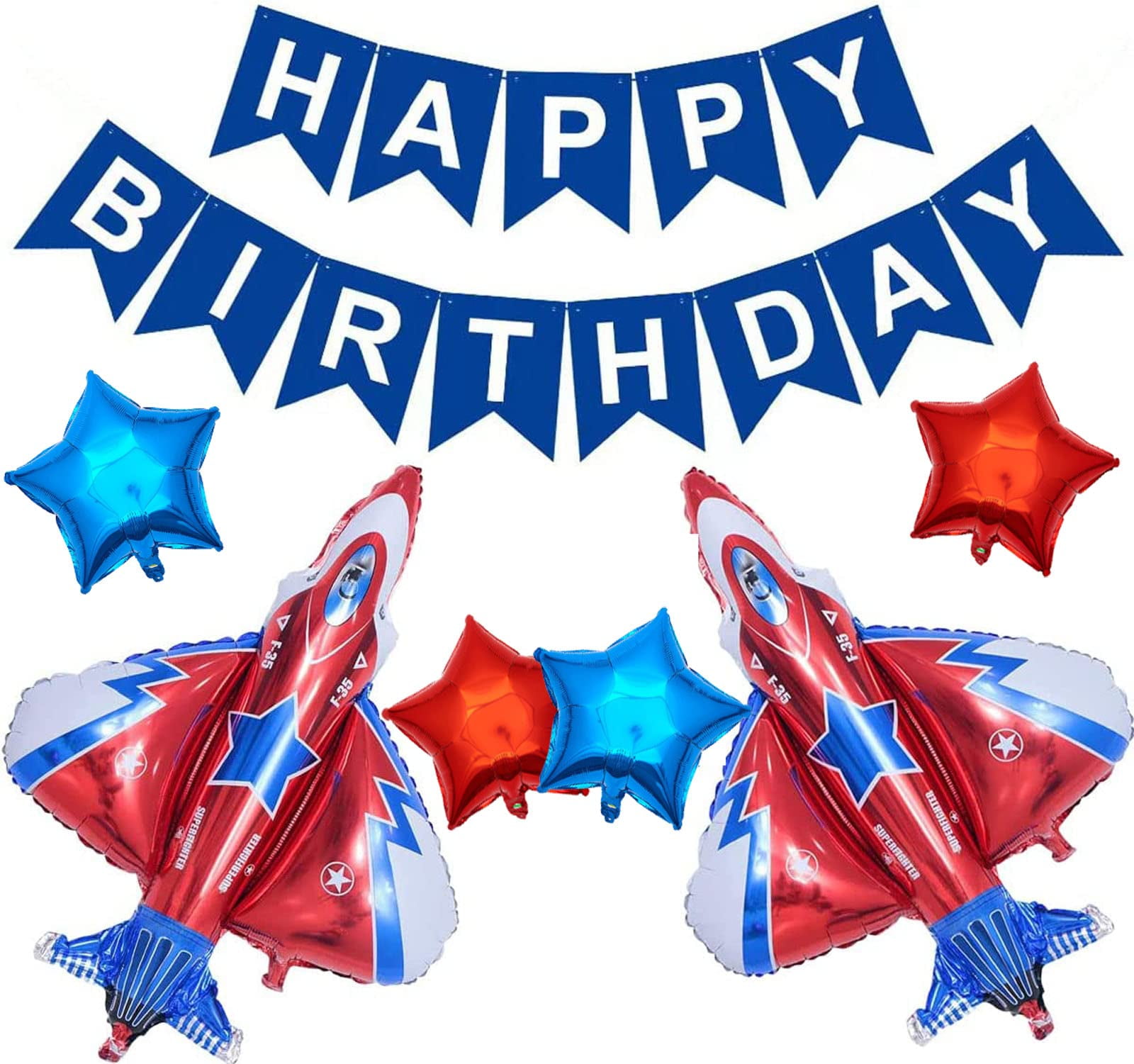 Large Fighter Jet Airplane Balloons Cartoon ZLK1 Flying Party Happy ...