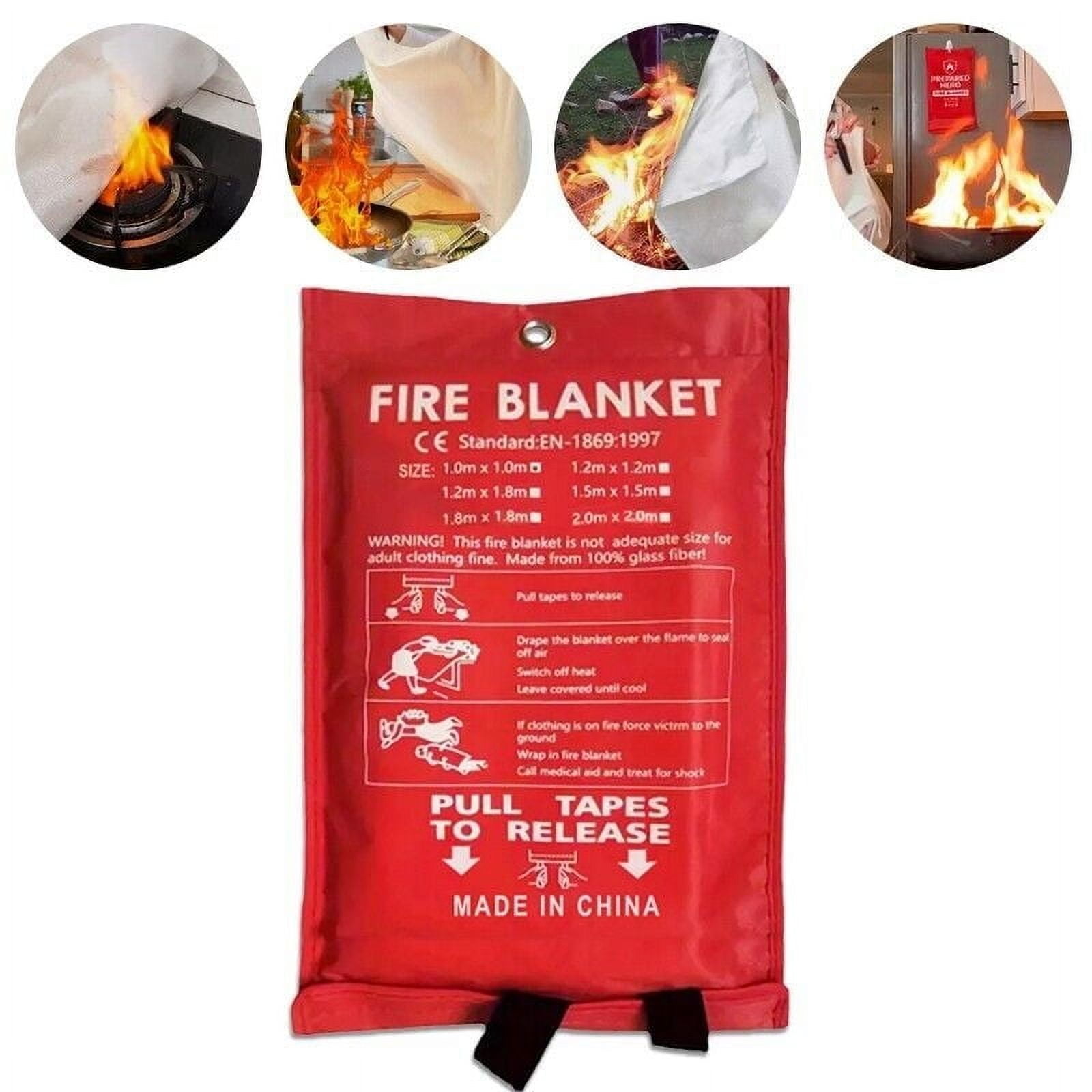 Large Fire Blanket Fireproof For Home Kitchen Office Caravan Emergency ...