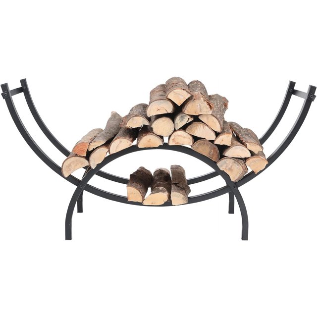Large Firewood Rack Outdoor Indoor, Arch Iron Fire Wood Storage Racks ...
