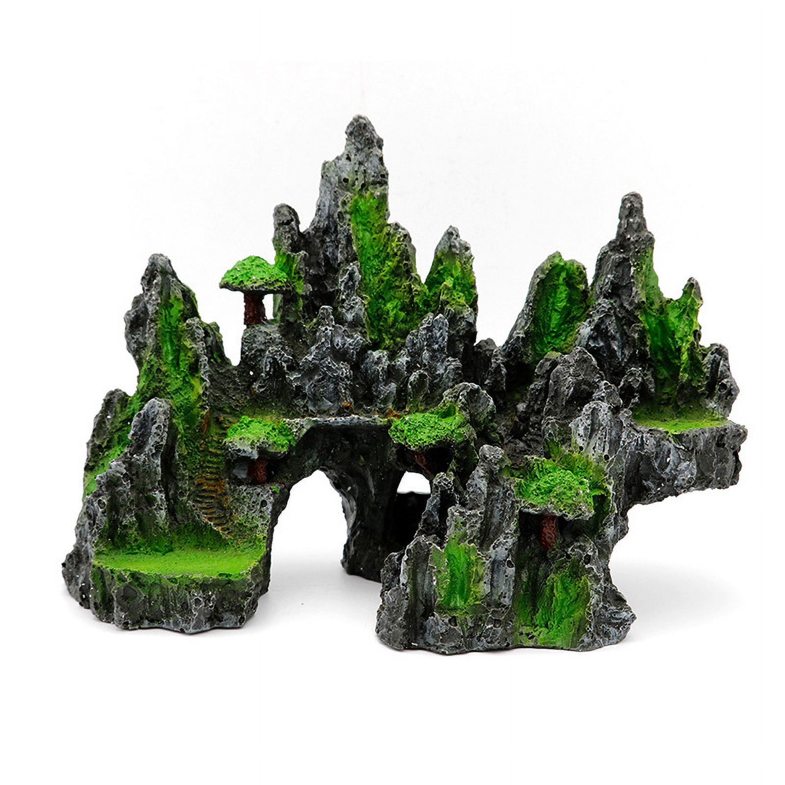 Large Fish Tank Decorations, Mountain View Aquarium Ornament Tree House ...