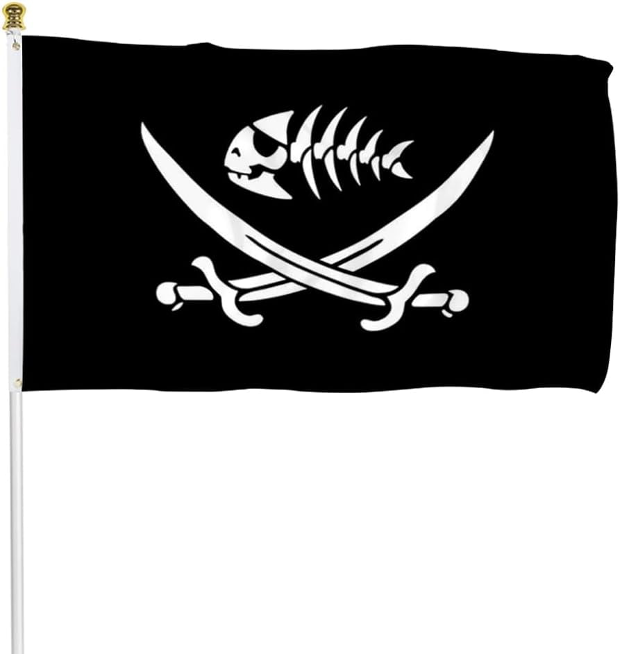 Large Flag Pirate Fish with Swords Flag - Walmart.com