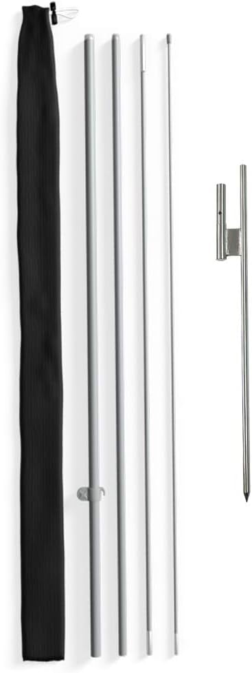 Large Flag Pole Set Swooper Flag Pole Kit and Ground Spike – Outdoor ...