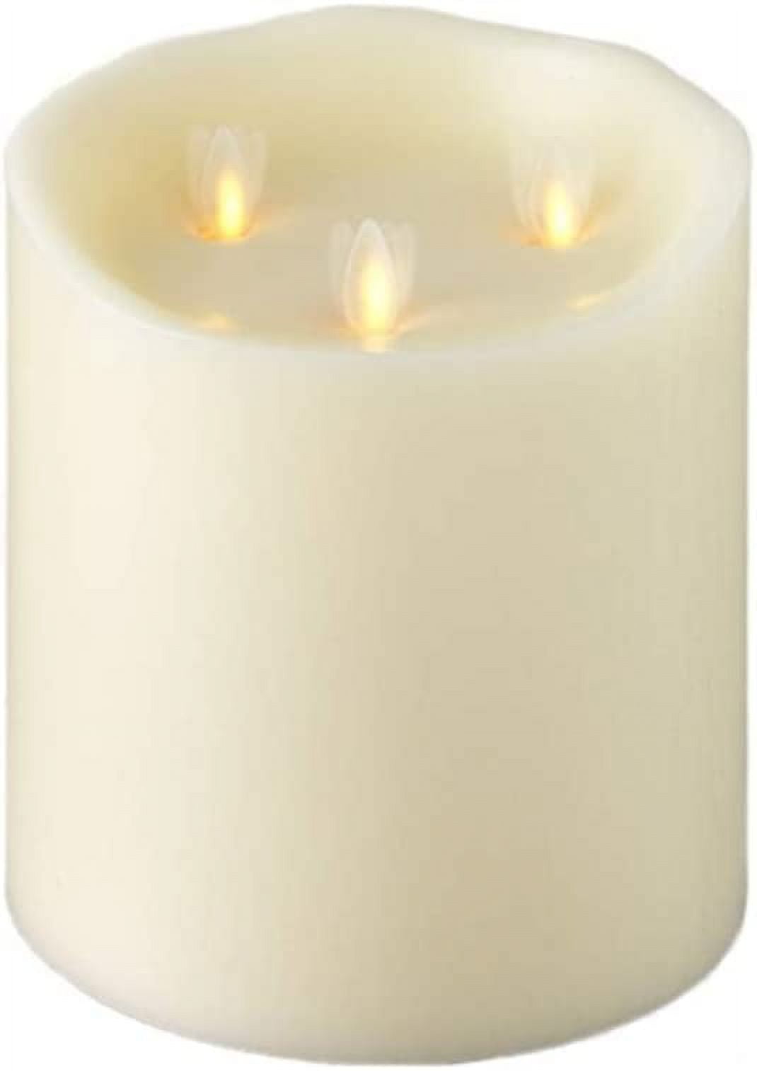 Large Flameless Candle: Tri-flame, 3 Wick, Unscented Moving Flame ...
