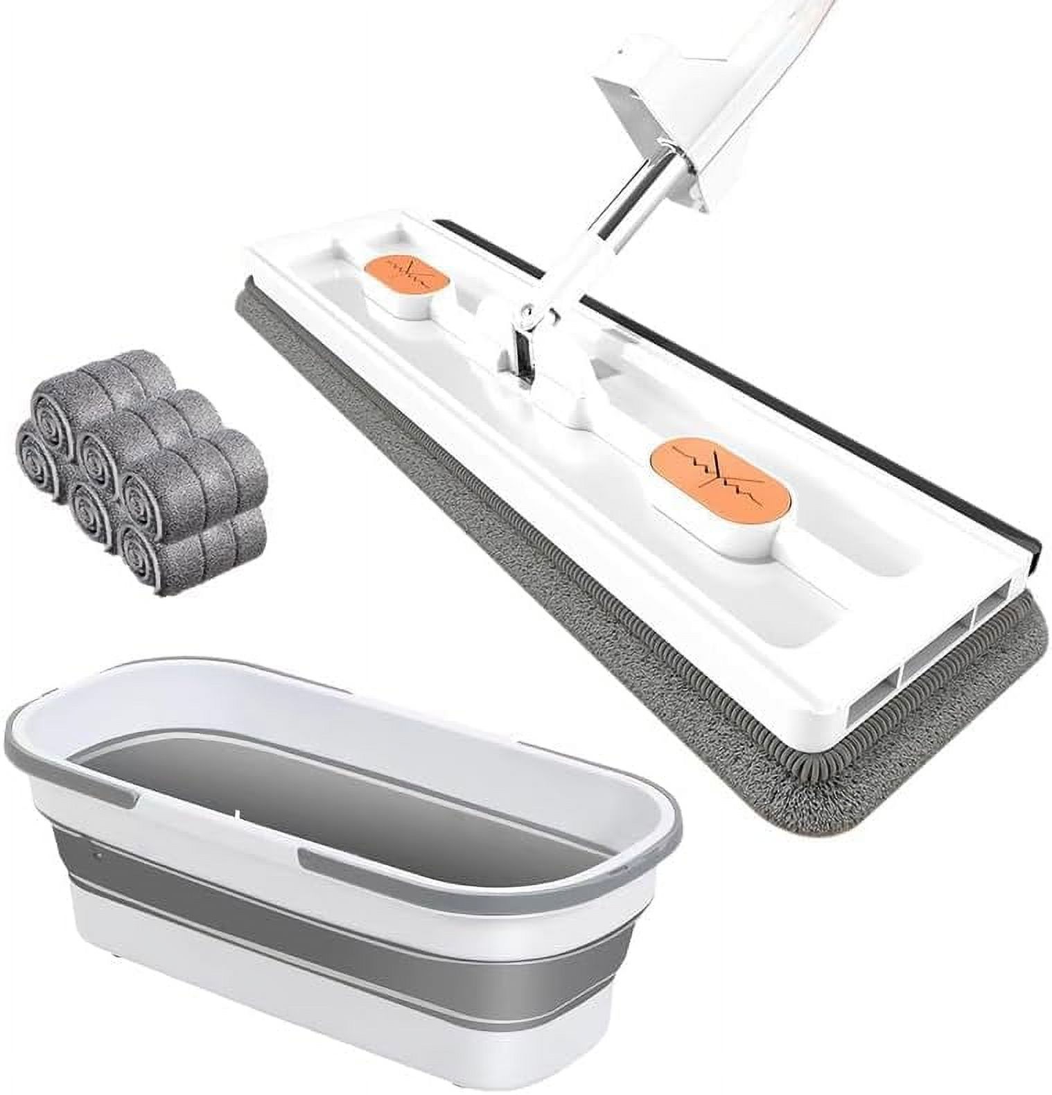 3M Easy Scrub Flat Mop, Microfiber, 18-inch, White with Green Stripes ...