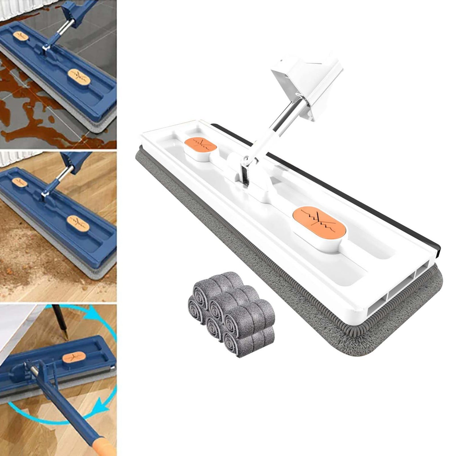 Large Flat Mop Hands Household Absorbent Mop One Mop Clean Wooden Floor ...