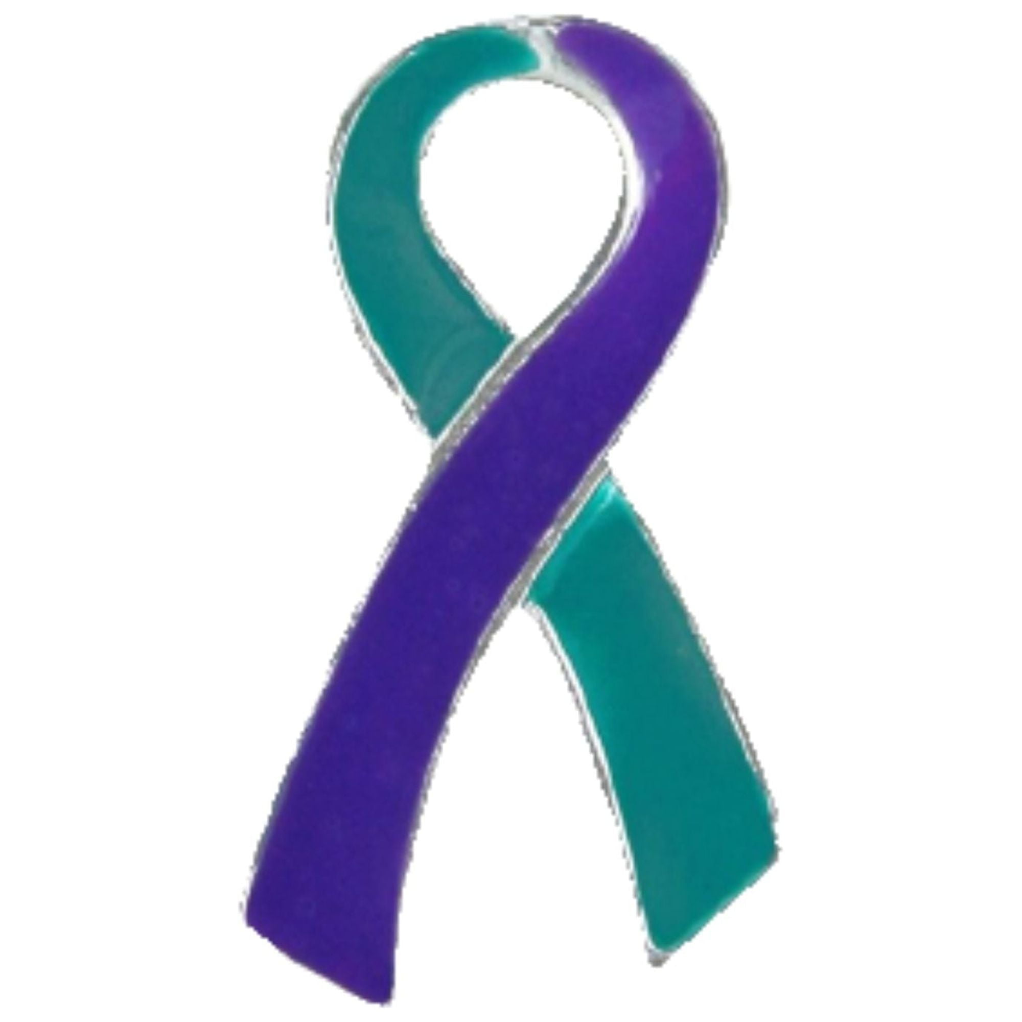Large Flat Teal & Purple Ribbon Pins - Walmart.com