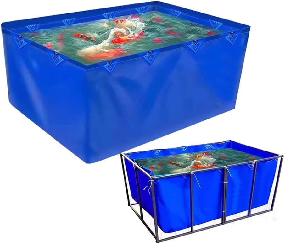Large Flexible Fish Pond Liner with Grommets - Foldable PVC Canvas for ...