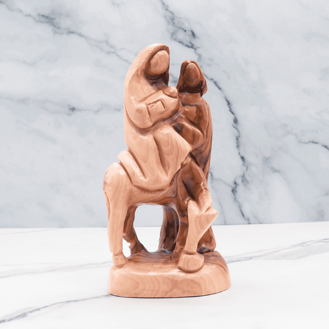 Large Flight to Egypt Statue - Holy Family Statue Olive Wood Hand ...