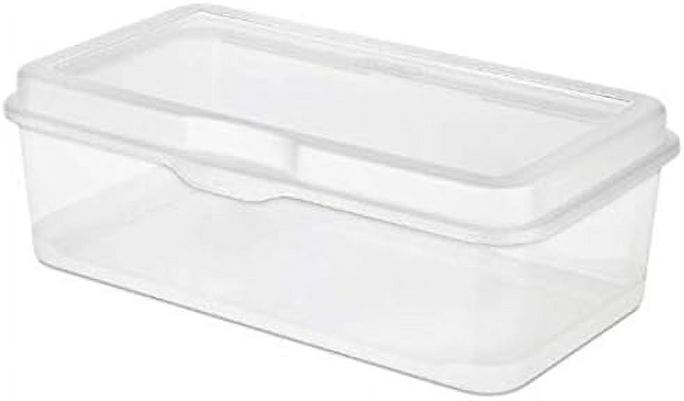 Large FlipTop, Stackable Small Storage Bin with Hinging Lid, Plastic ...
