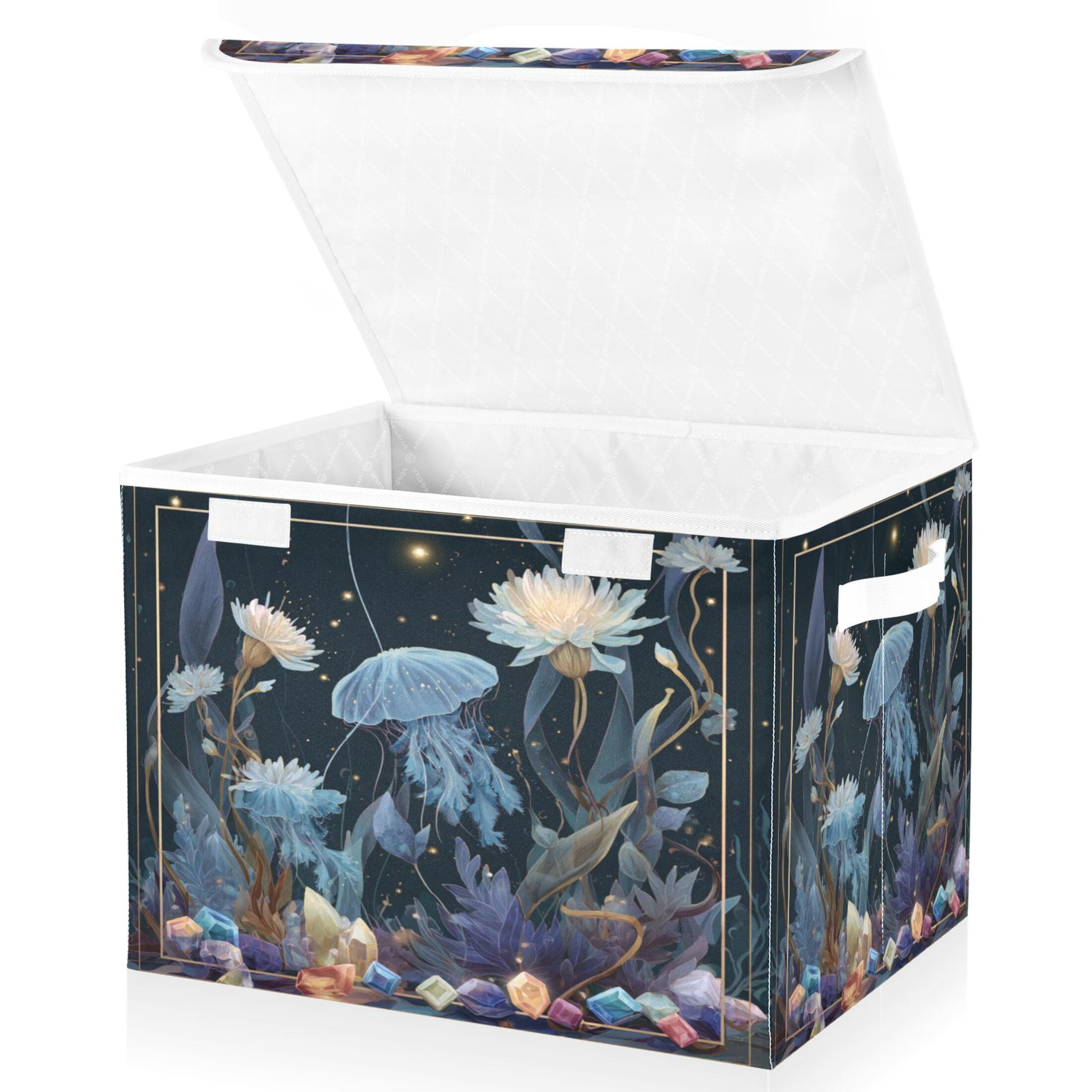 Large Fliplid Foldable Storage Bin Boxes Cubes Baskets with 2 Handles ...
