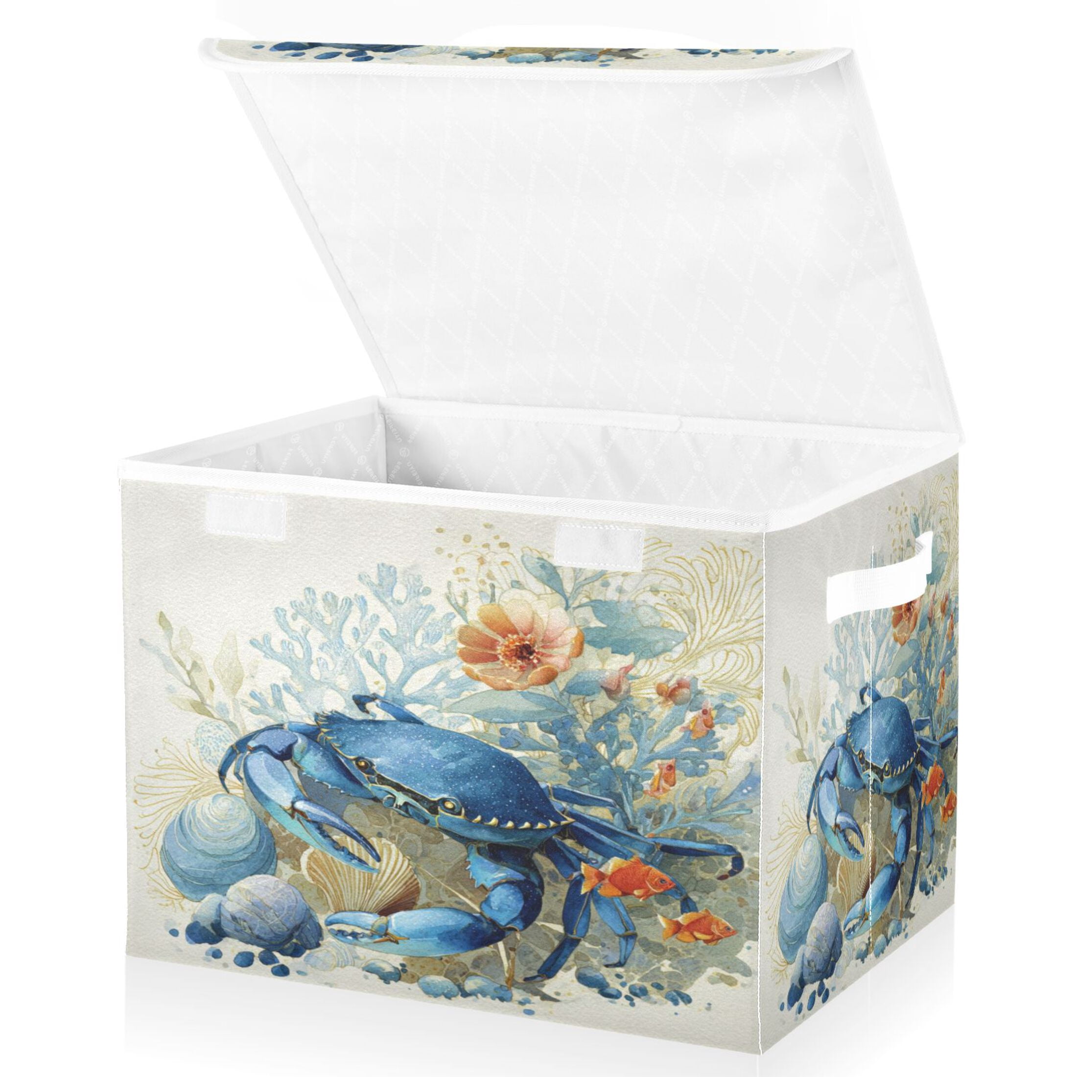 Large Fliplid Foldable Storage Bin Boxes Cubes Baskets with 2 Handles ...