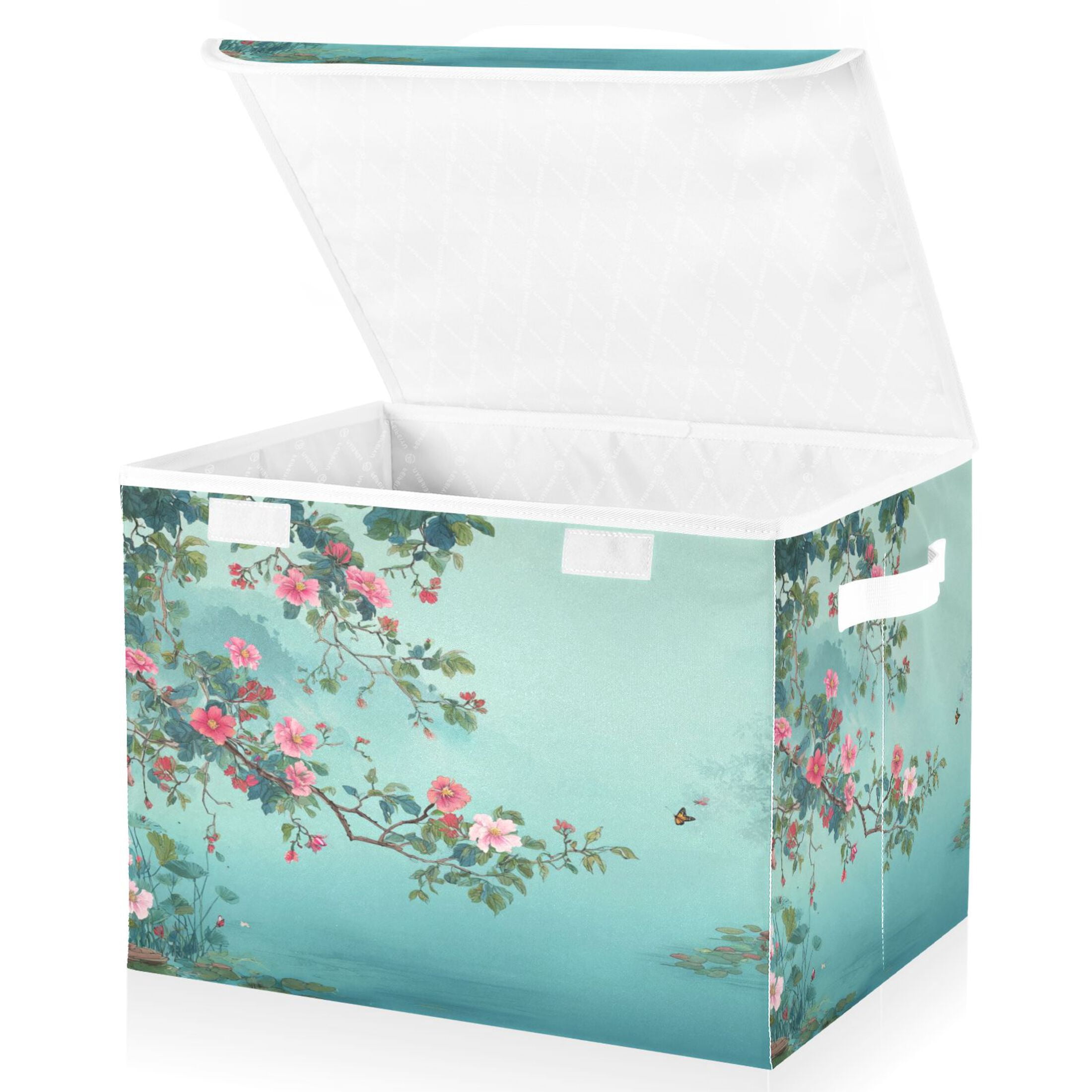 Large Fliplid Foldable Storage Bin Boxes Cubes Baskets with 2 Handles ...