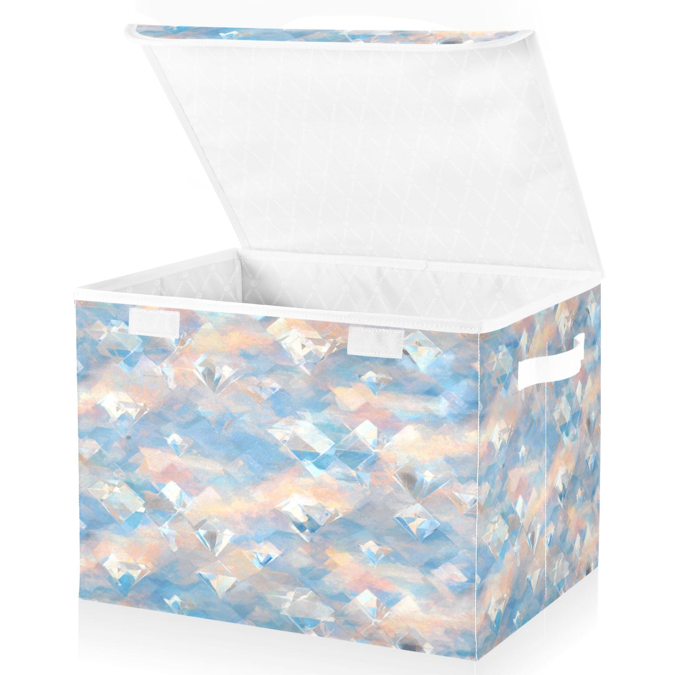 Large Fliplid Foldable Storage Bin Boxes Cubes Baskets with 2 Handles ...