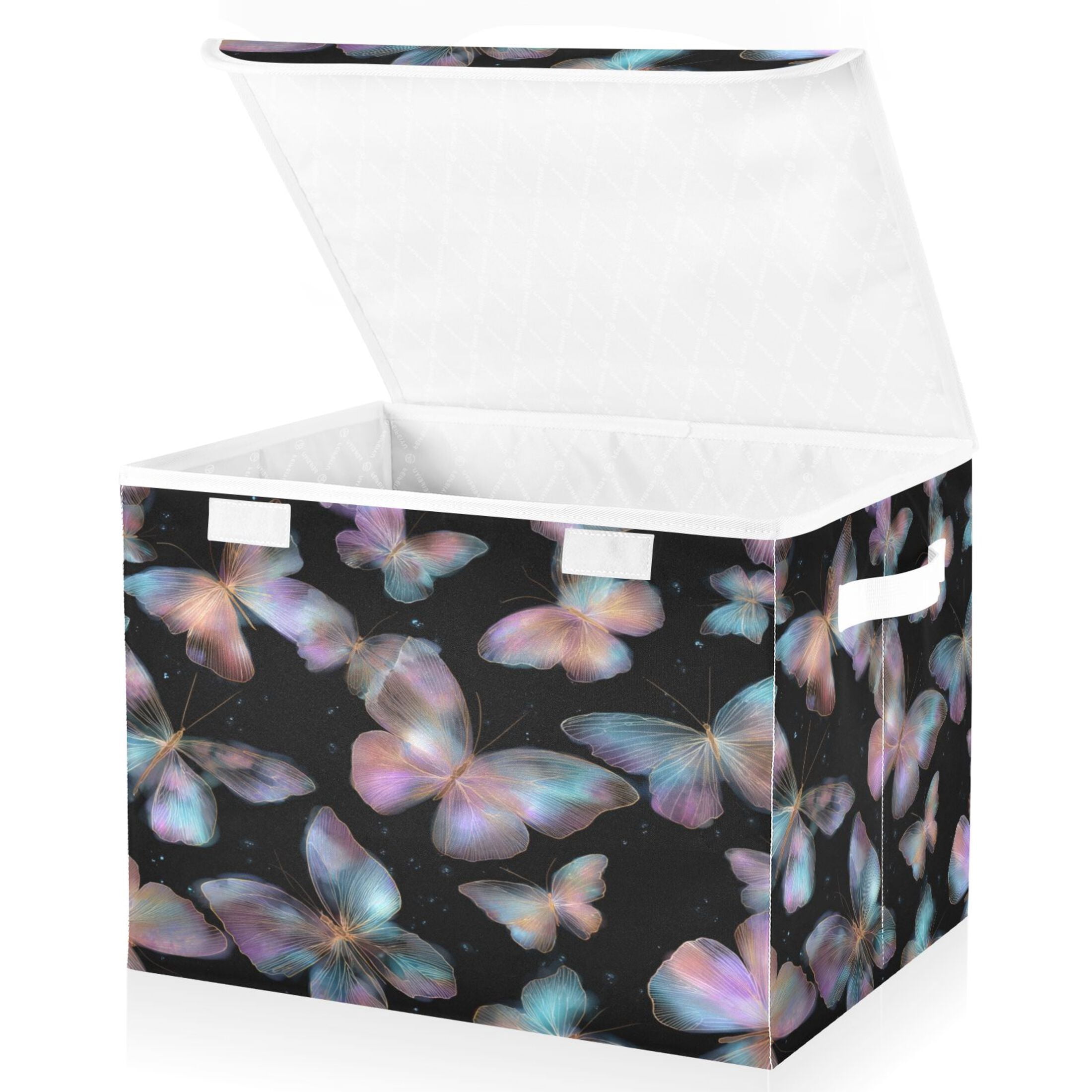 Large Fliplid Foldable Storage Bin Boxes Cubes Baskets with 2 Handles ...
