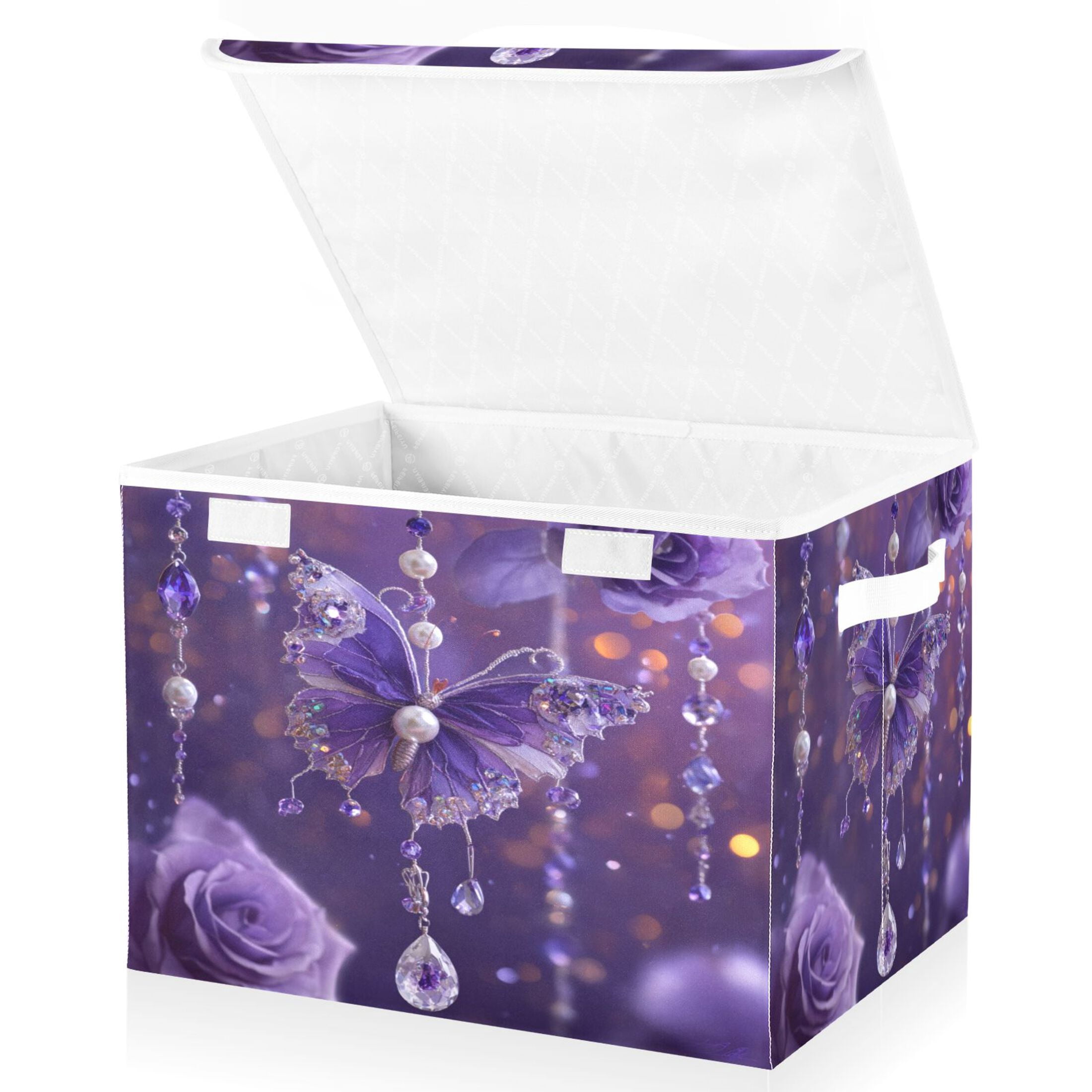 Large Fliplid Foldable Storage Bin Boxes Cubes Baskets with 2 Handles ...