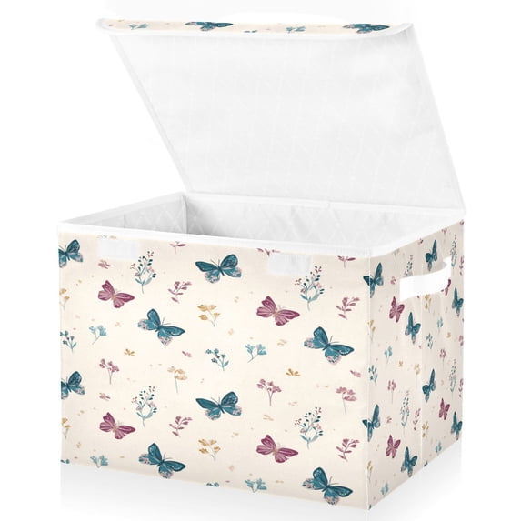 Large Fliplid Foldable Storage Bin Boxes Cubes Baskets with 2 Handles ...