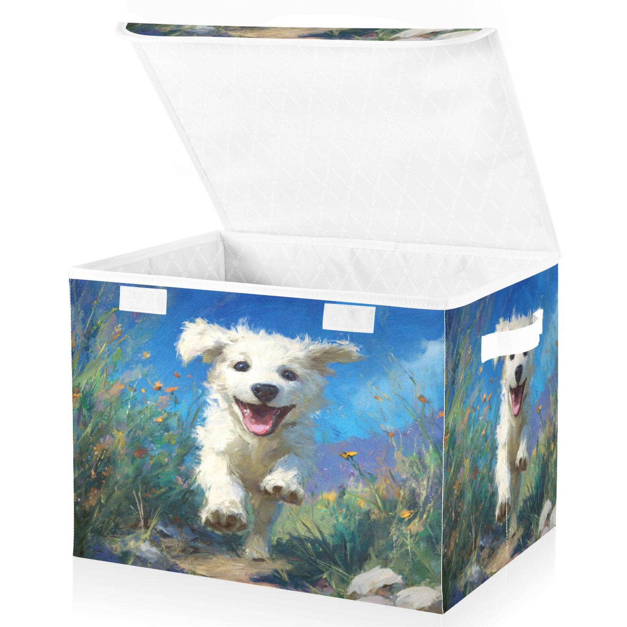 Large Fliplid Foldable Storage Bin Boxes Cubes Baskets with 2 Handles ...