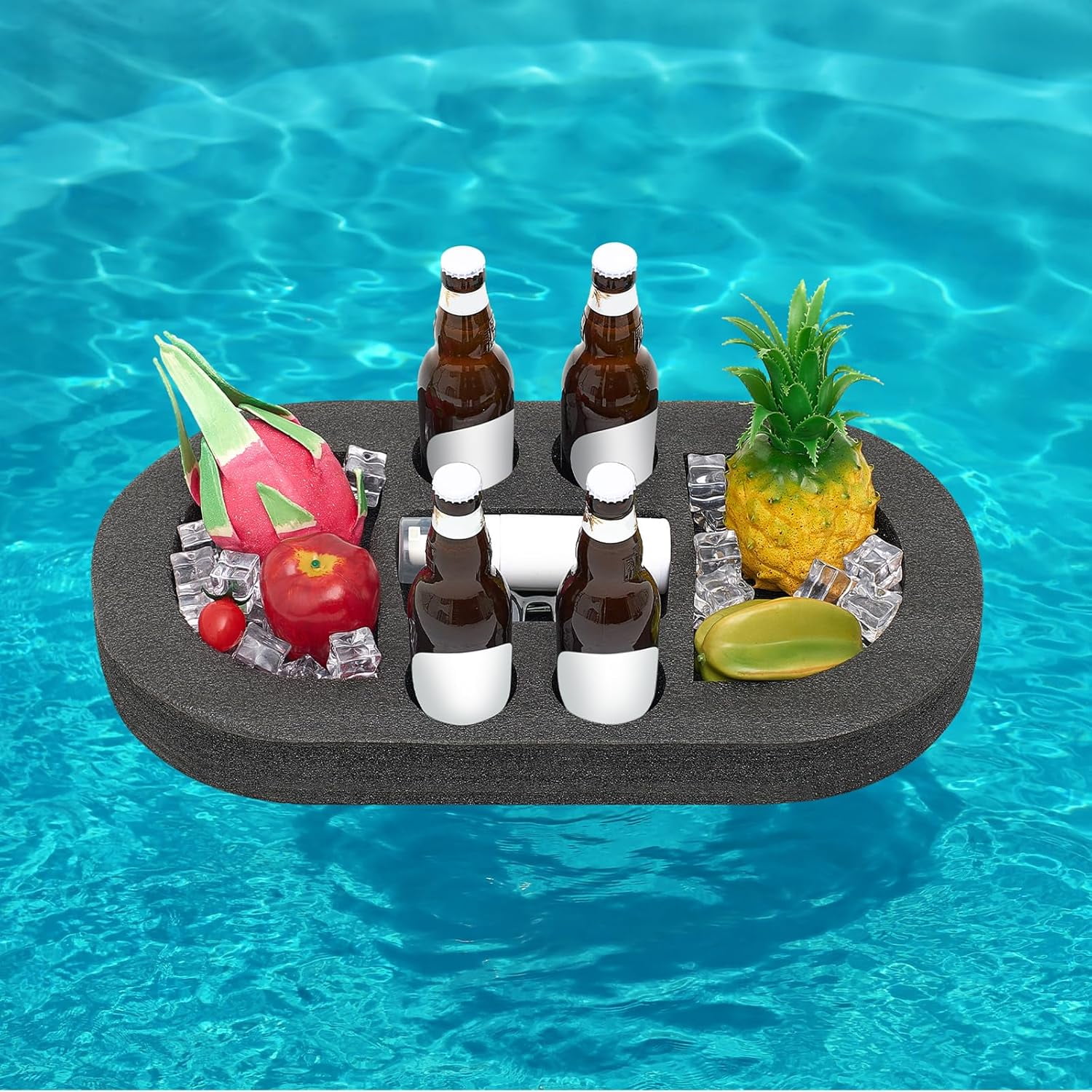 Large Floating Drink Holder Black Floating Refreshment Table Tray ...