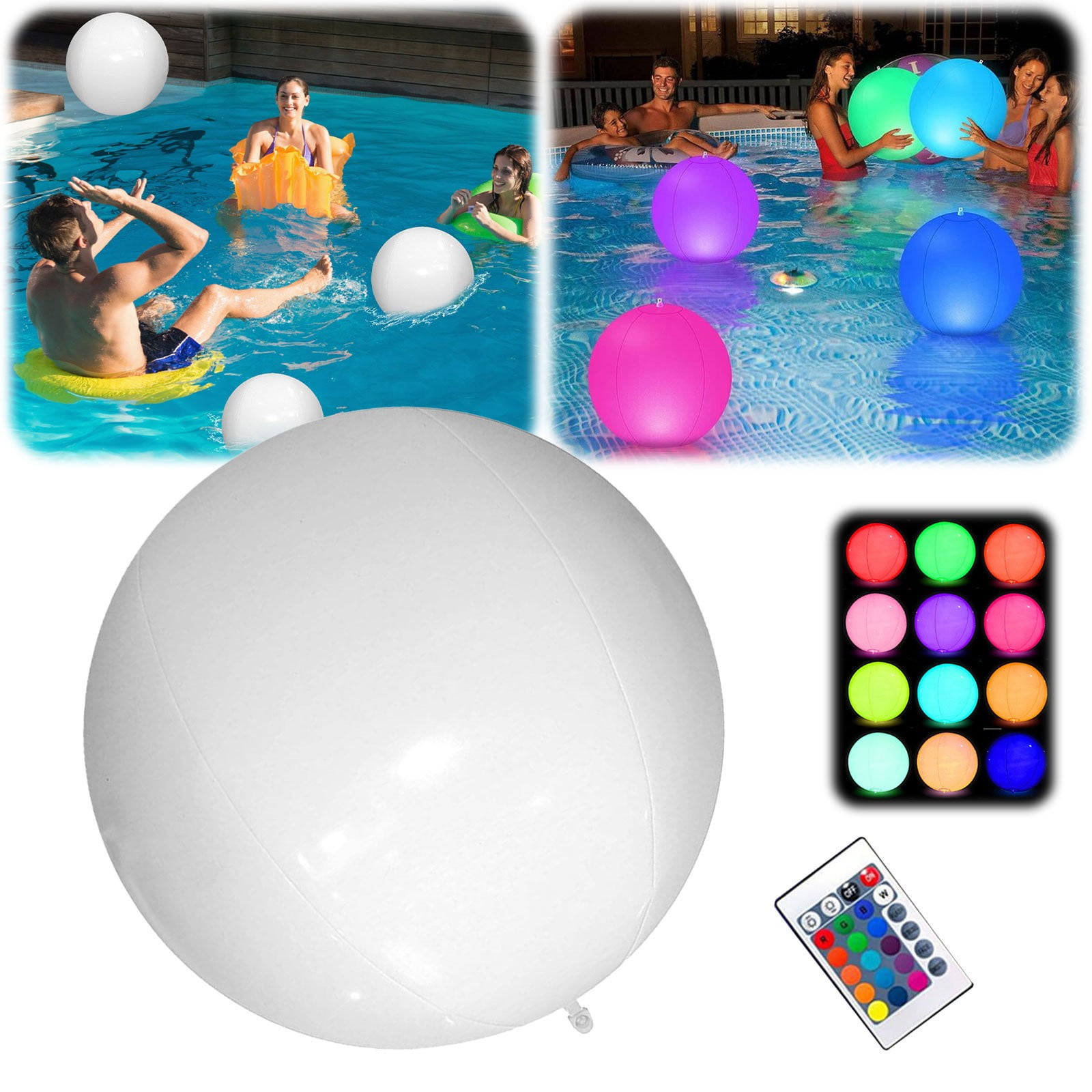 Large Floating Inflatable LED Glow In The Dark Beach Toy With 16 Colors ...