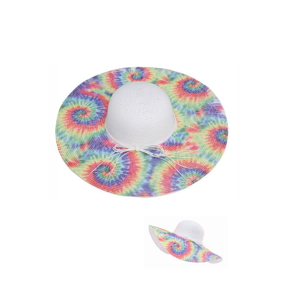 Large Floppy Straw Hat 6" Wide Brim Sun Beach - Walmart.com