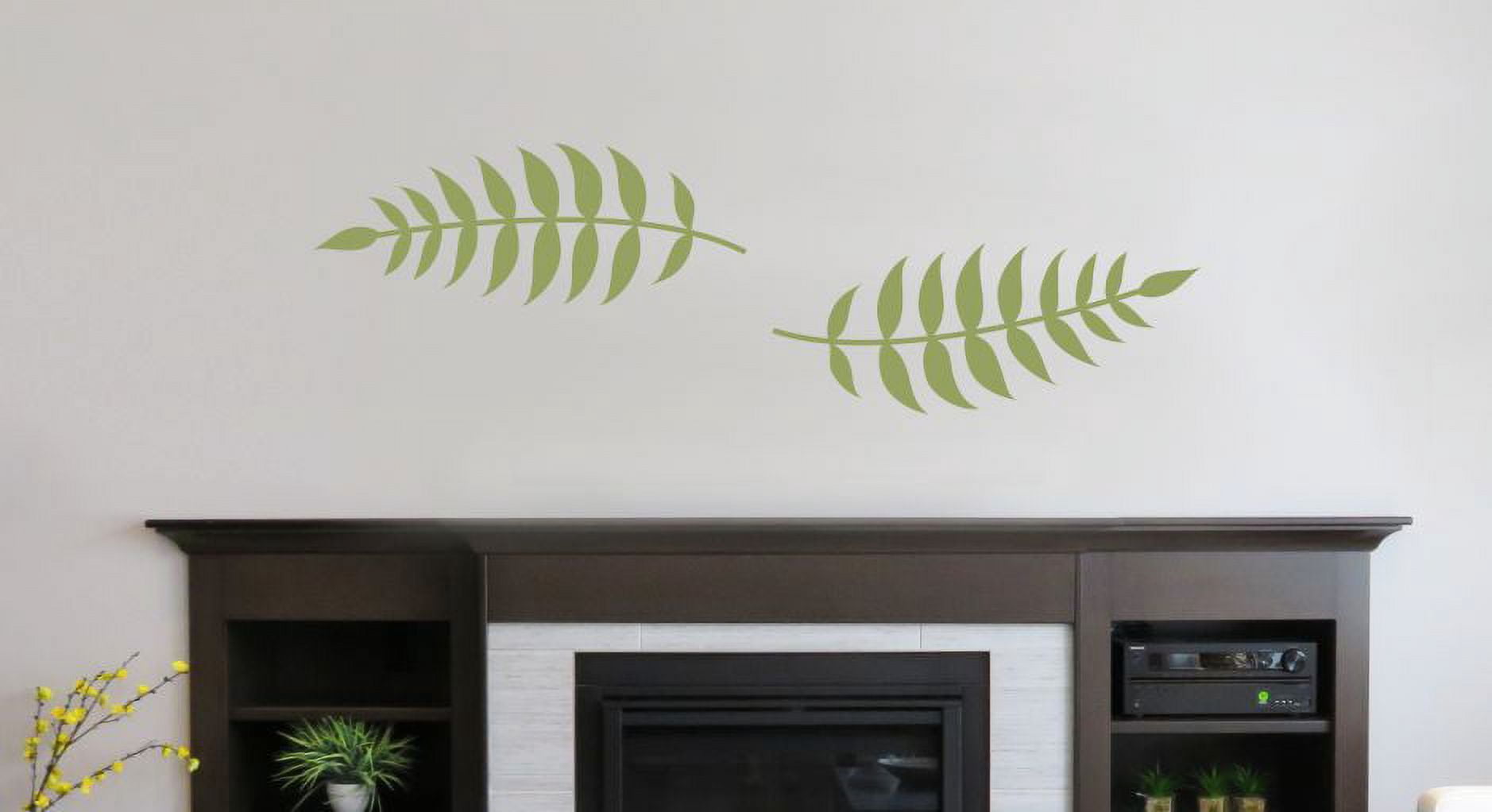 Large Floral Decals Decorative Leaf Art Wall Stickers Accent Home Decor ...
