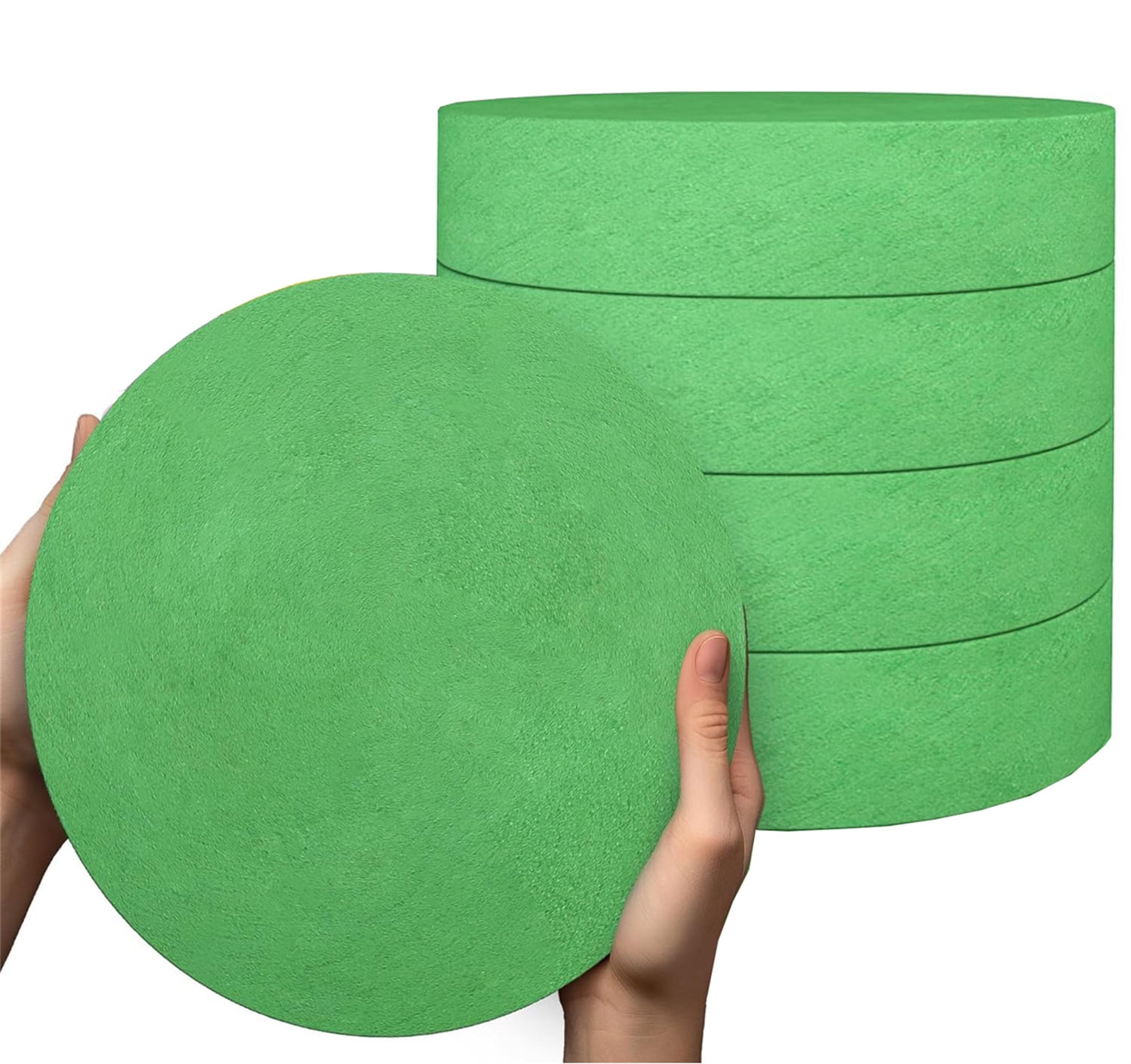 Large Floral Foam,Bexikou 7.87" 4 Pcs Green Round Wet & Dry Floral Foam ...