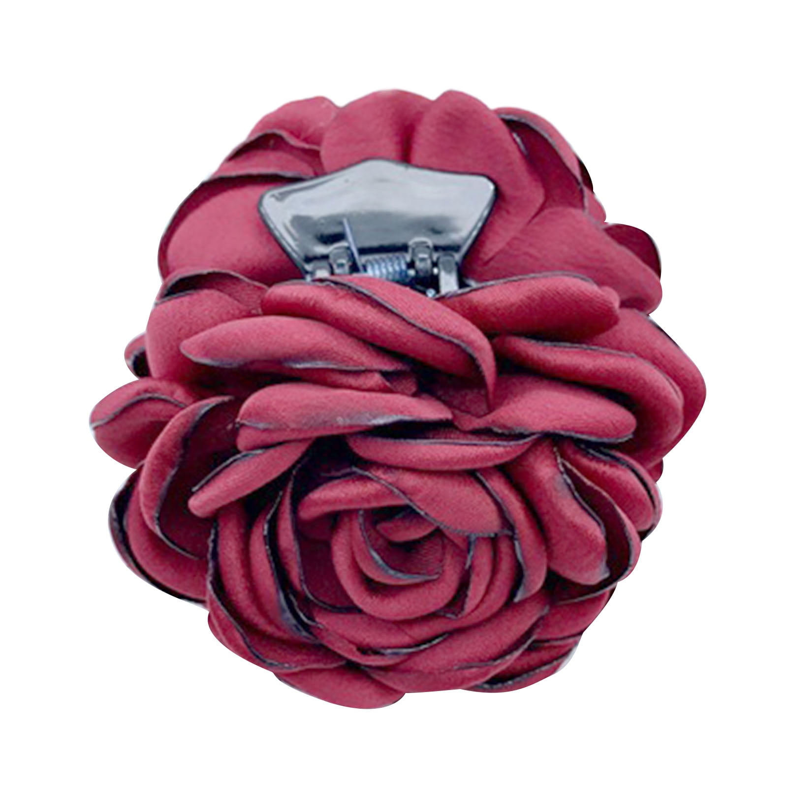 Large Floral Hair Claw Clips - Rose Flower Design, Jaw Barrettes Grips ...