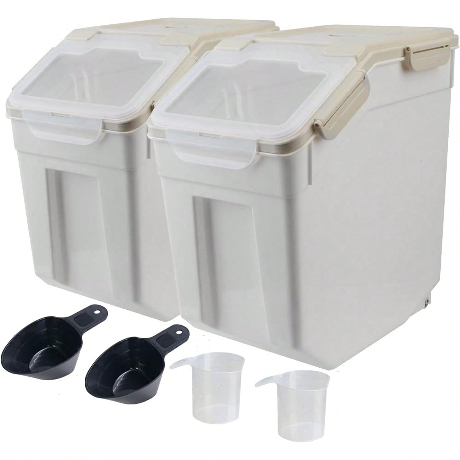 Large Flour Storage Container Bin 25lb, 2Pack Airtight Rice Storage ...