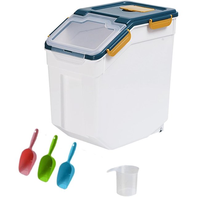 Large Flour Storage Container Bin 25lb, Airtight Rice Storage ...