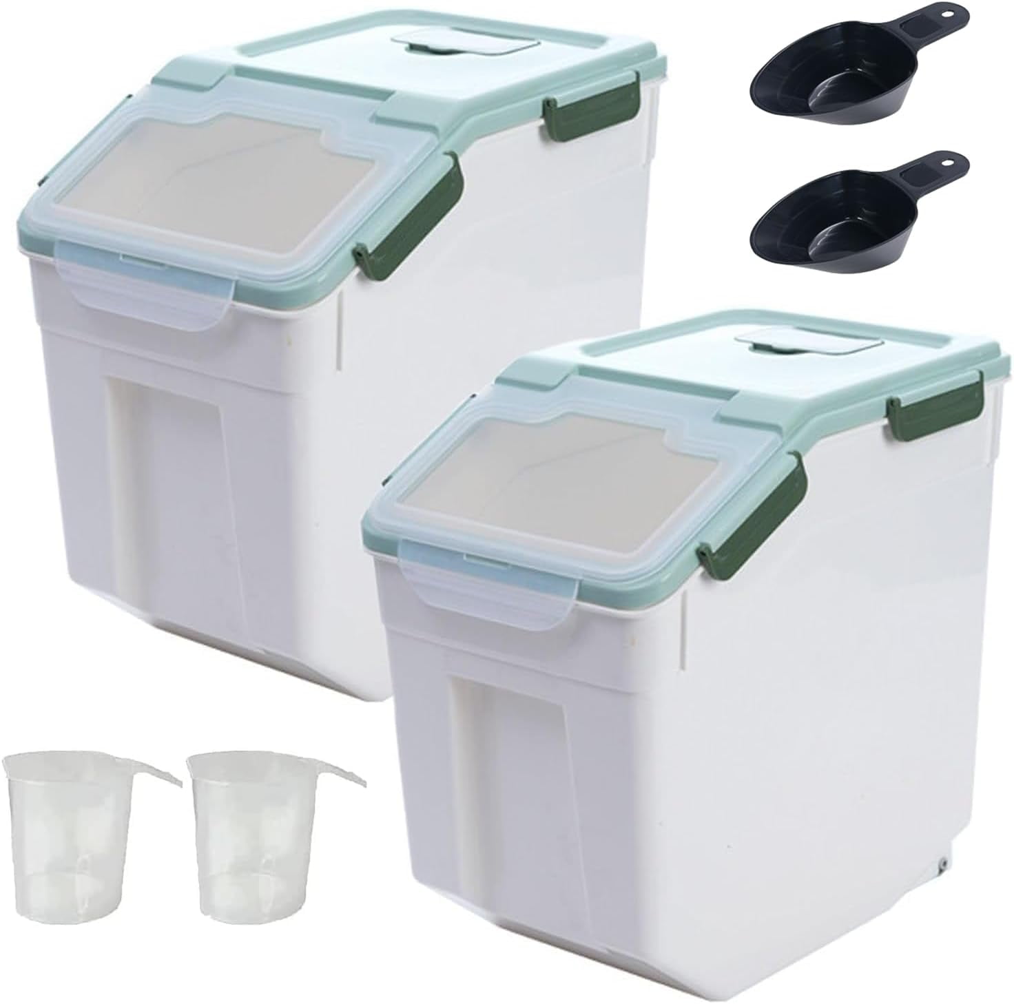 Large Flour Storage Container Bin 50lb, 2Pack Airtight Rice Storage ...