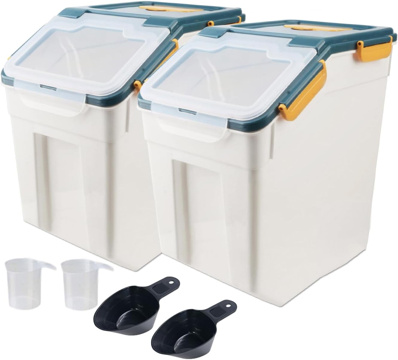 Large Flour Storage Container Bin 50lb, 2Pack Airtight Rice Storage ...