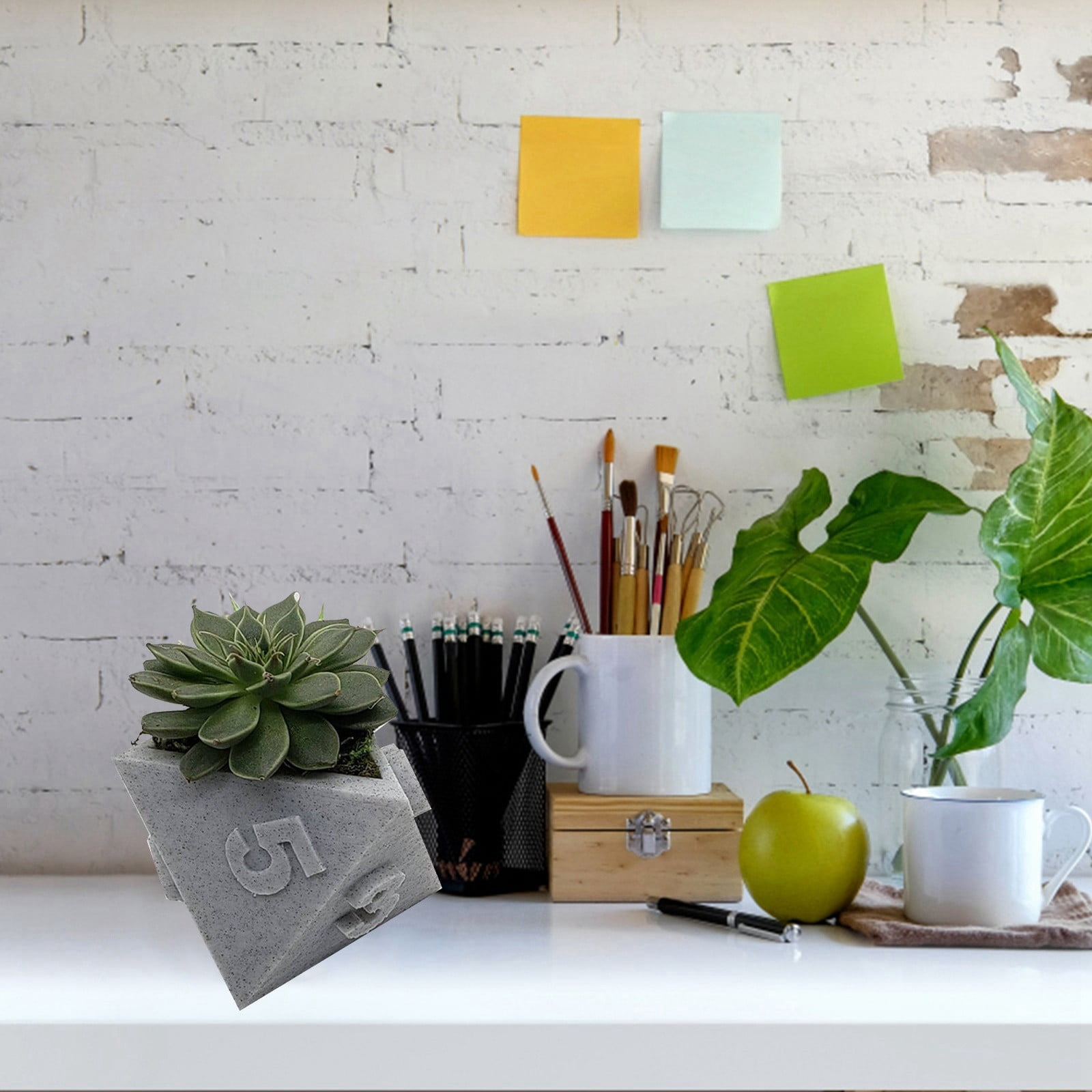 Large Flower 3D Dice Flowerpot RPG Dice Succulent Flowerpot Desktop Balcony Decoration Ornaments ...