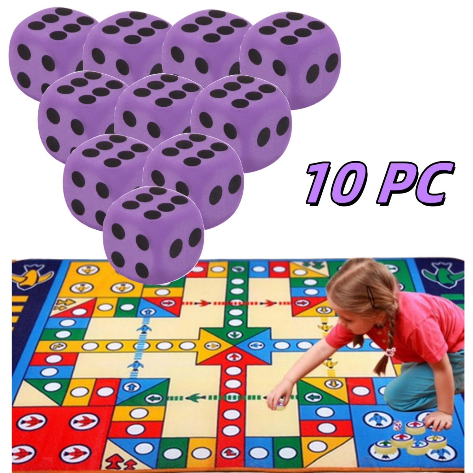 Large Foam Dice Giant Dice Cube with 6 Sided Number Dots Soft Slow Dice ...