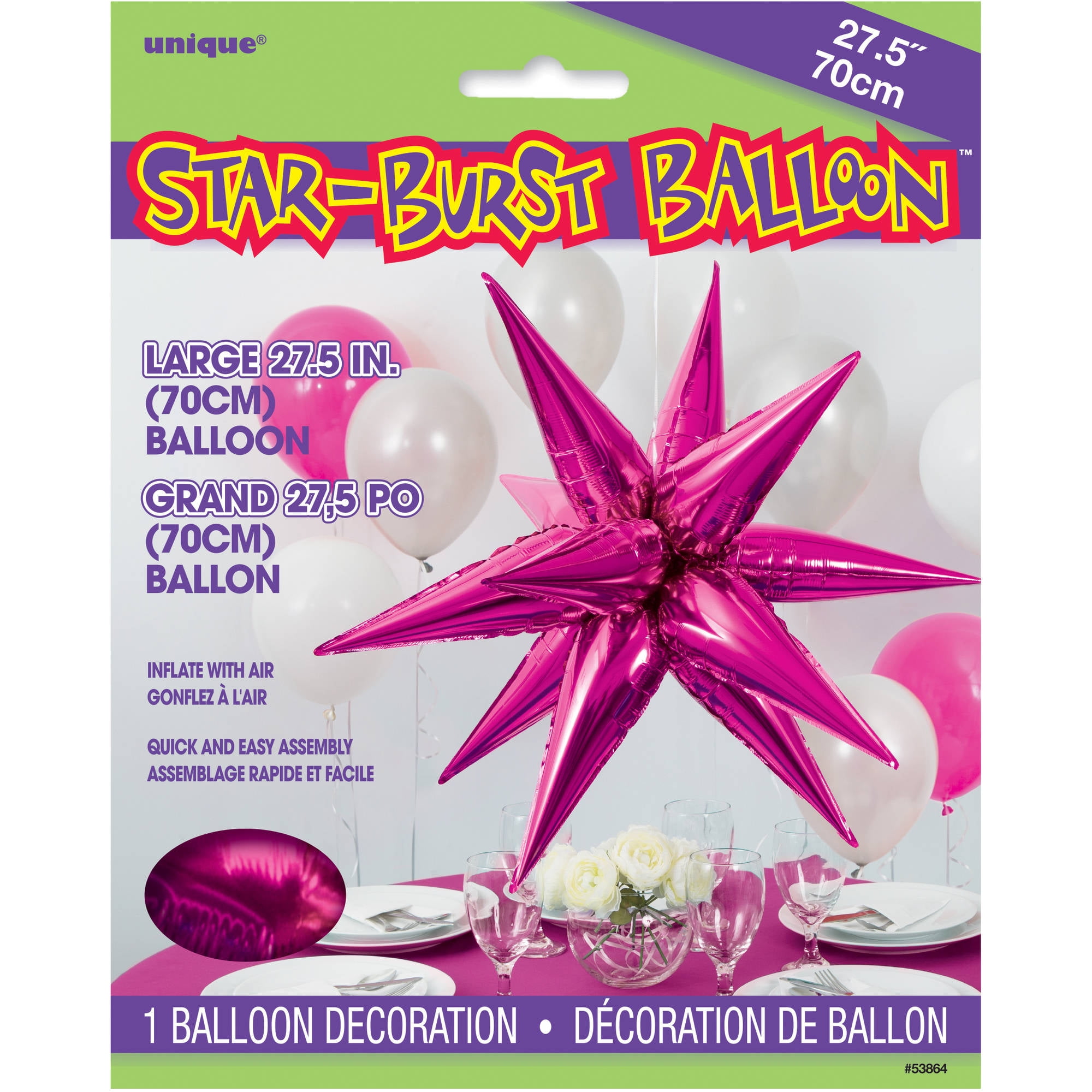 Large Foil 12 Point Star Balloon, 27 in, Hot Pink, 1ct - Walmart.com