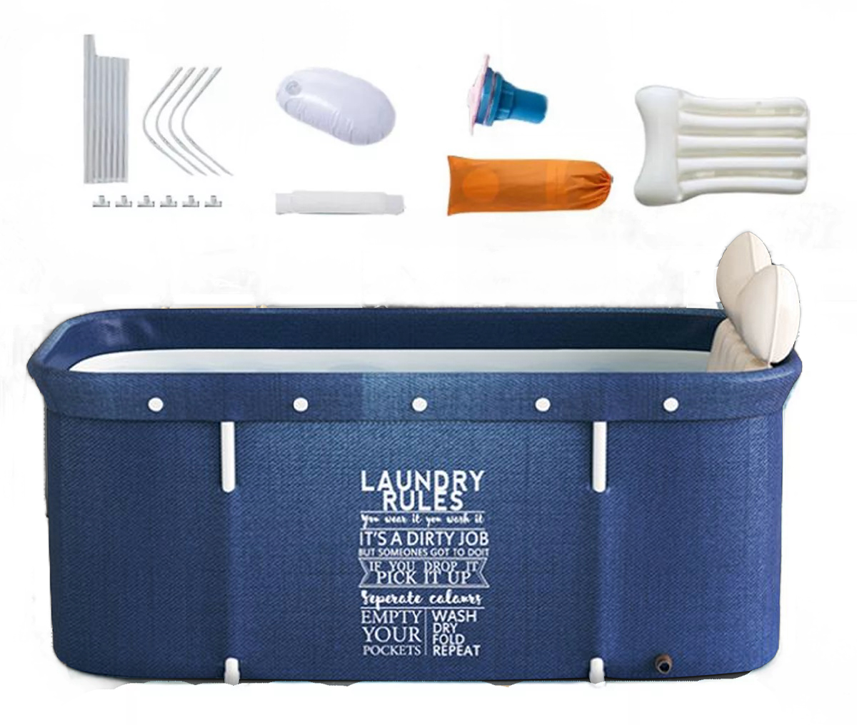 SolarSoda Large Foldable Bathtub, Portable Soaking SPA Tub, Adult Size ...