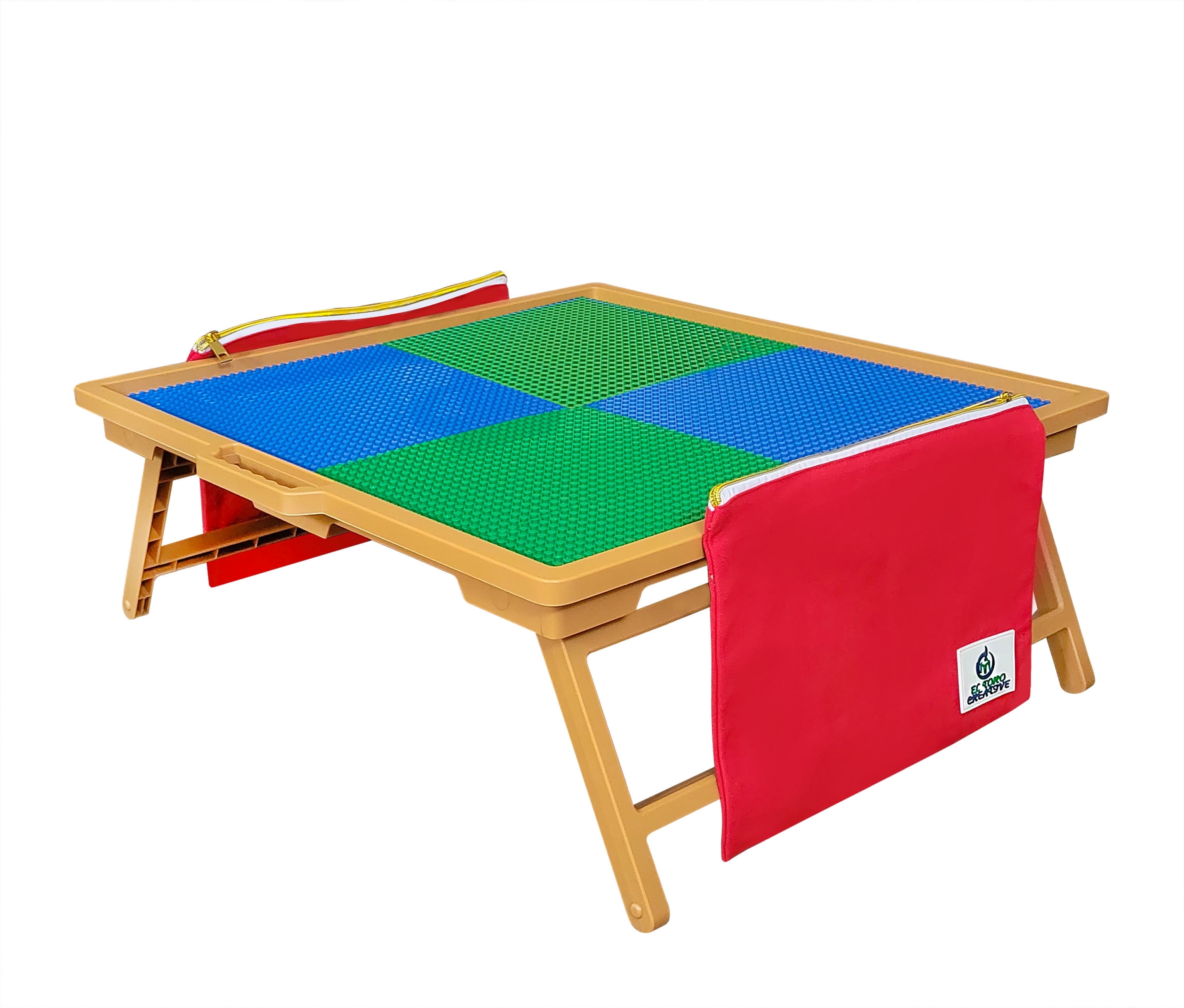 Large Foldable Building Block Table for Kids – Durable Faux-Wood ...