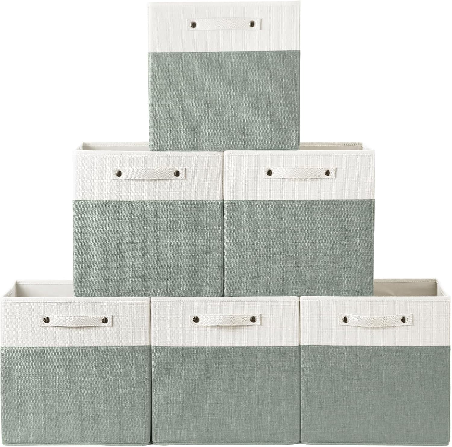 Large Foldable Cube Storage Bins, 13x13x13 Inch with Handles Coarse ...