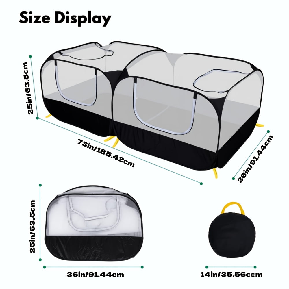 Large Foldable Pet Playpen - Zipper Doors | Heavy-Duty, Ground Nail ...