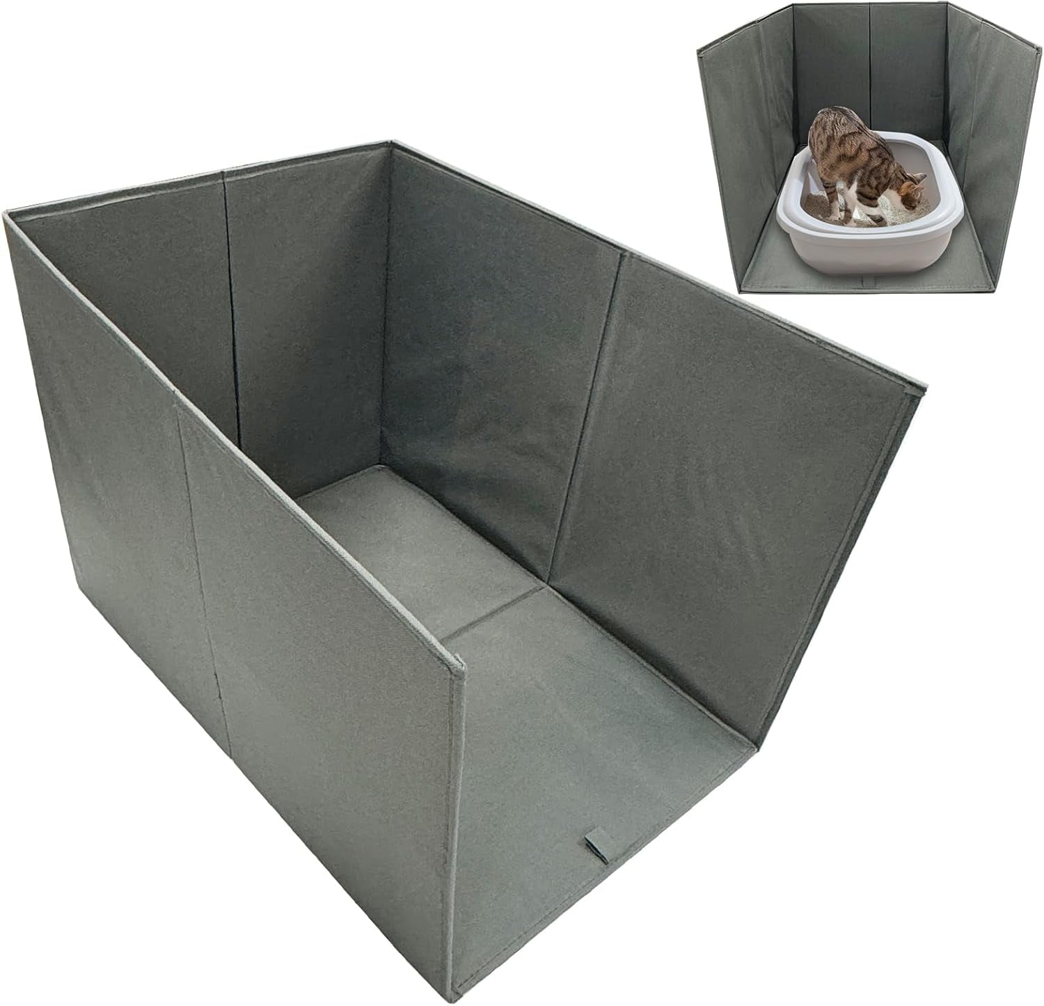 Large Foldable Removable Mat Cat Litter Box Enclosure Splash Guard ...